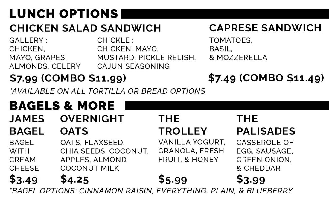 Cafe Menu – Mayfly Coffee